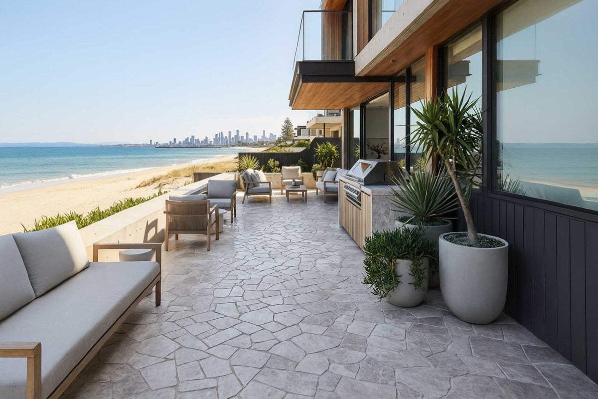Tundra Grey Crazy Paving | Sandblasted Non-Slip Finish