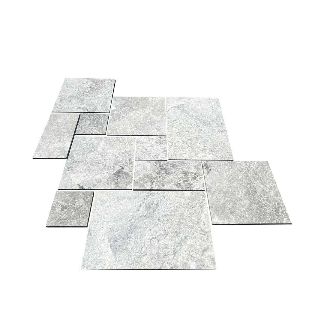 Tundra Grey Limestone French Pattern Pavers & Tiles