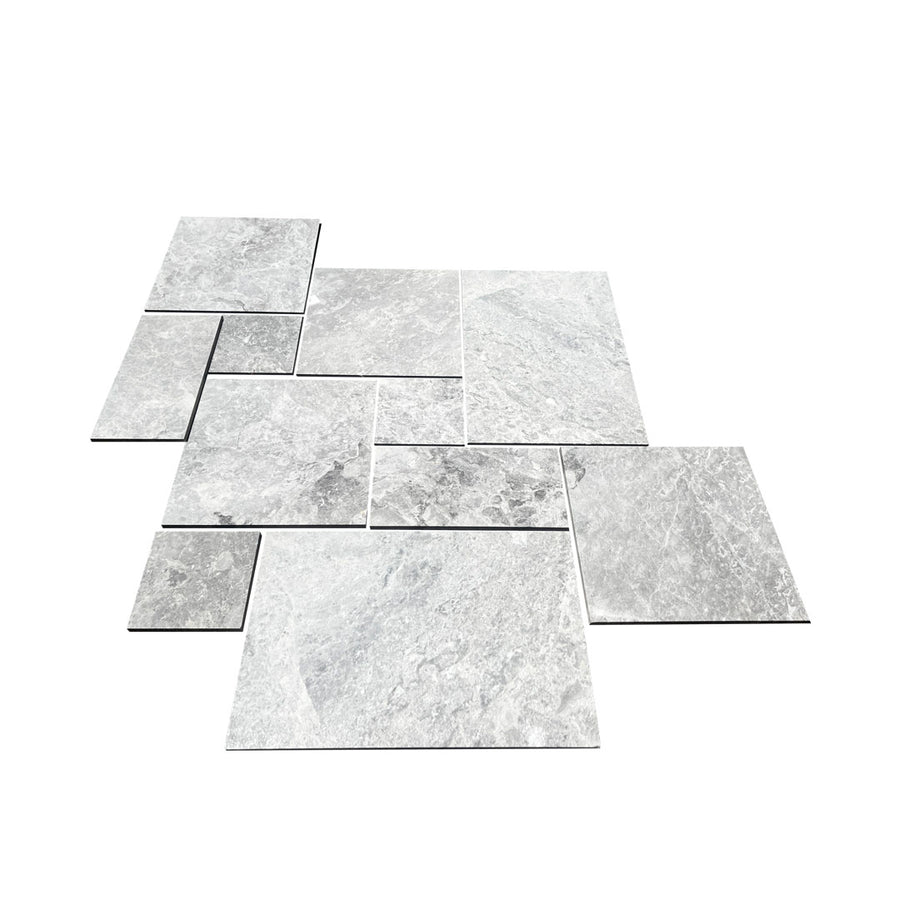 Tundra Grey Limestone French Pattern Pavers & Tiles